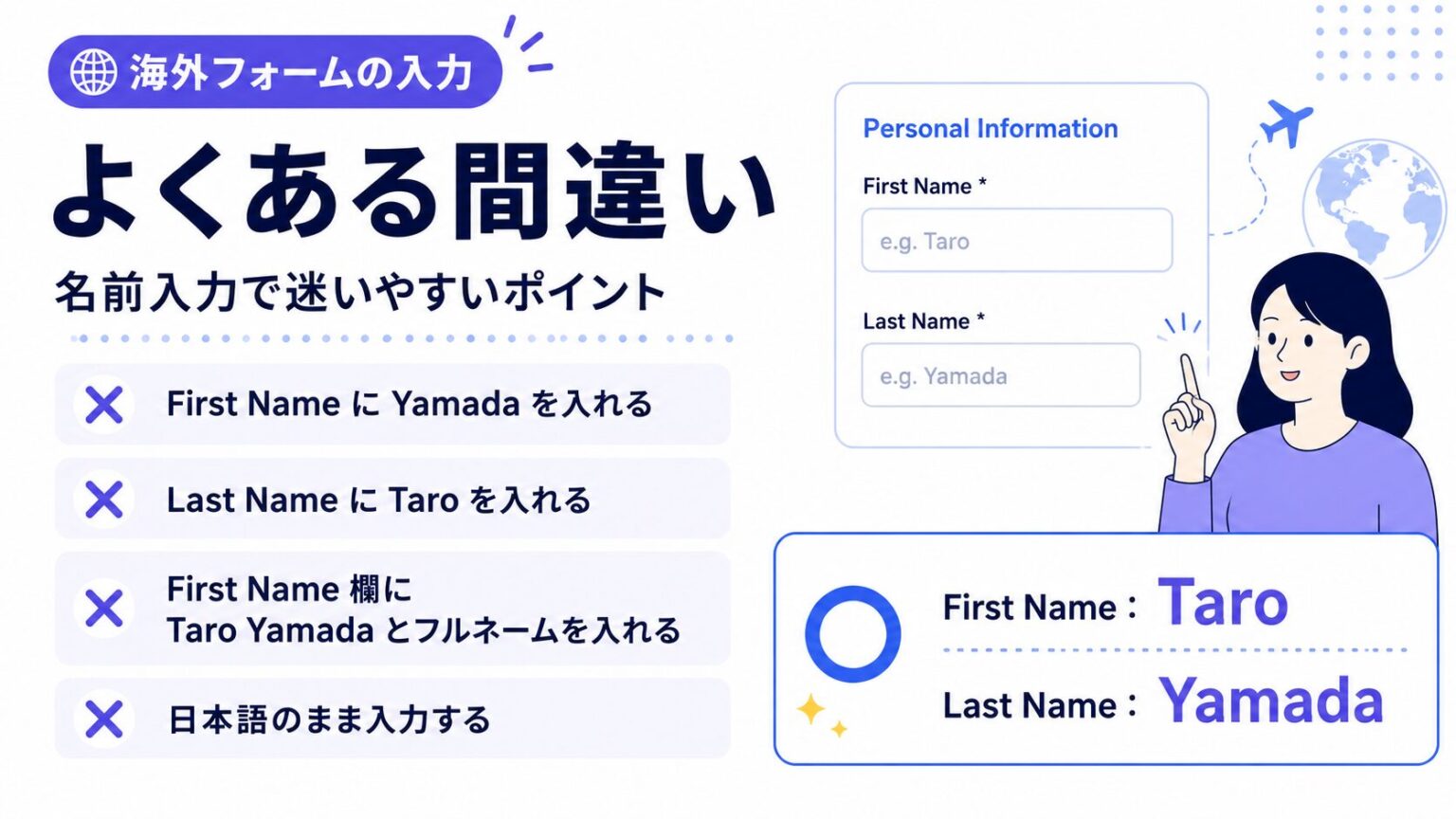 First Name / Last Nameはどっち？日本人の名前の書き方を入力例つきで解説 | ずしブログ